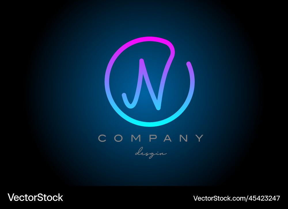 Pink n alphabet letter logo icon design Royalty Free Vector