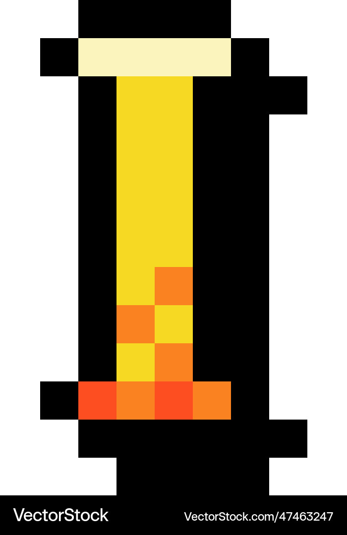 Pixel 8 bit uppercase letter i as font Royalty Free Vector