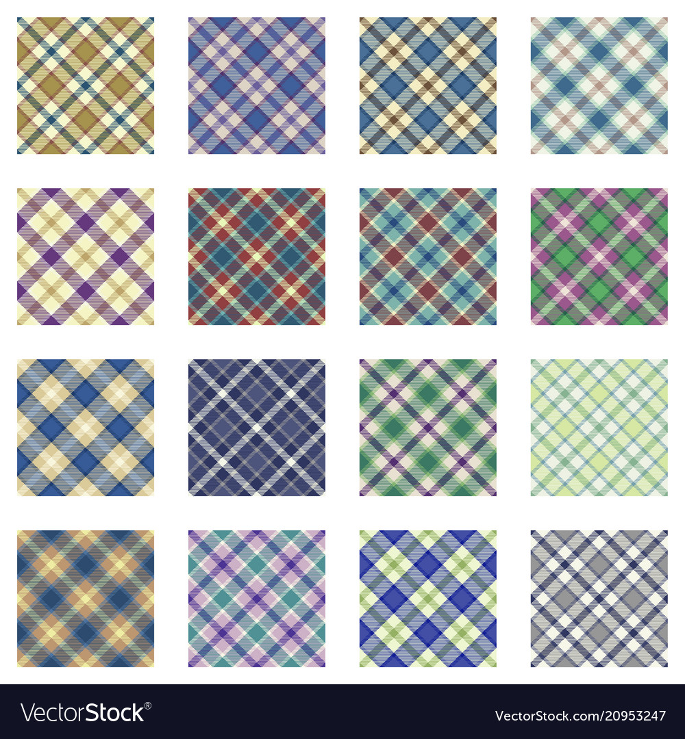 Plaid patterns collection Royalty Free Vector Image