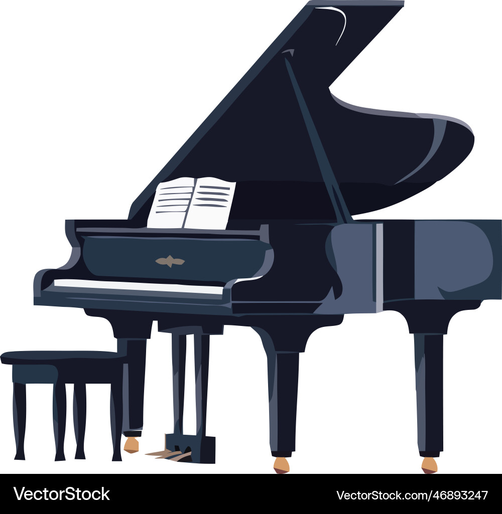Playing classical music on an antique piano Vector Image