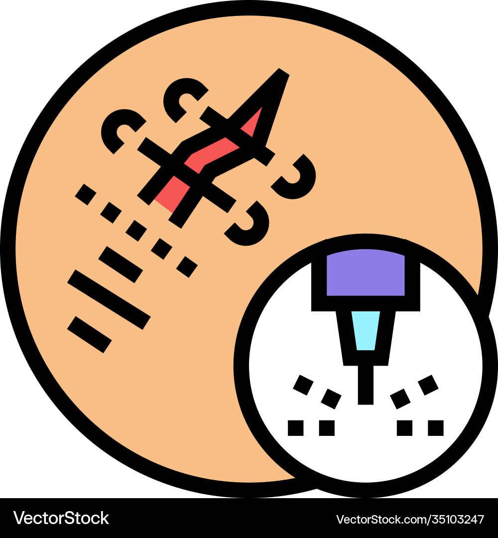 Scar removal laser color icon Royalty Free Vector Image