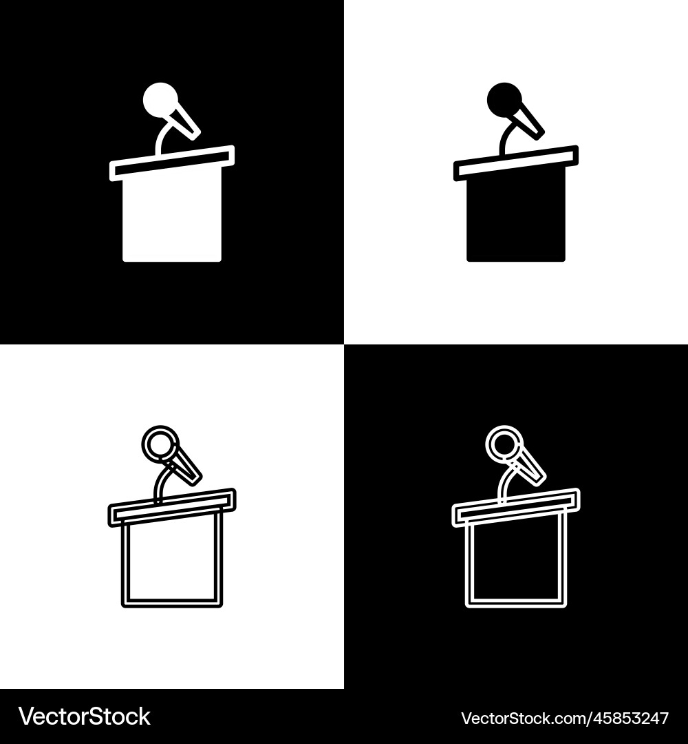 Set stage stand or debate podium rostrum icon Vector Image