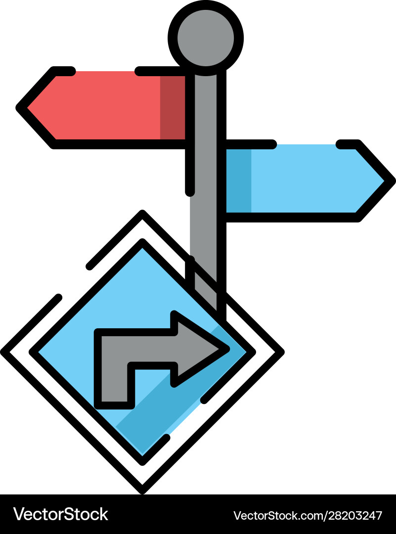 Traffic arrow signal isolated icon Royalty Free Vector Image