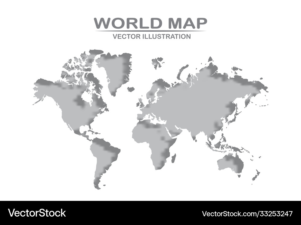 World map detailed design white color cut from Vector Image