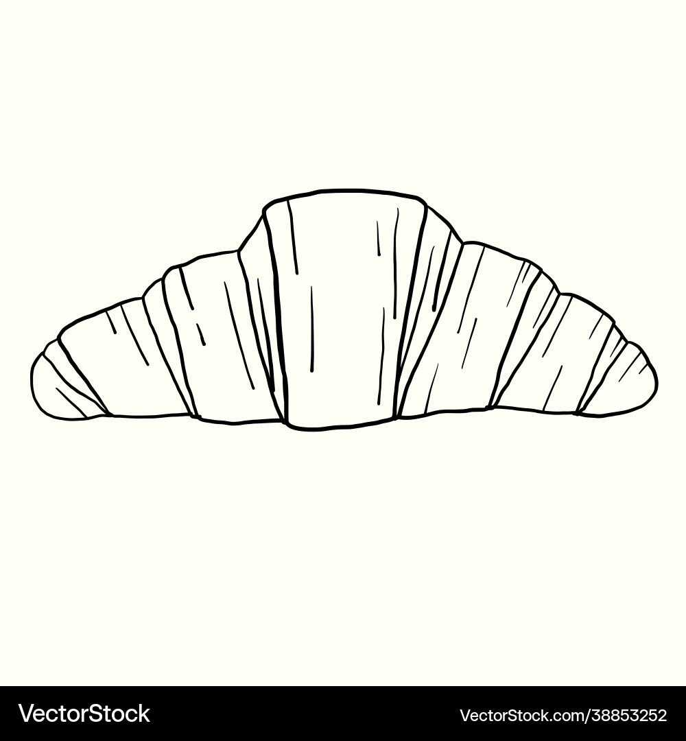 Doodle freehand sketch drawing croissant bread Vector Image