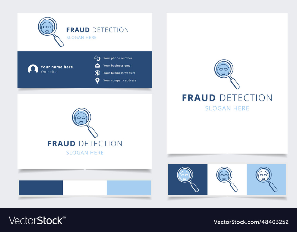 Fraud detection logo design with editable slogan Vector Image