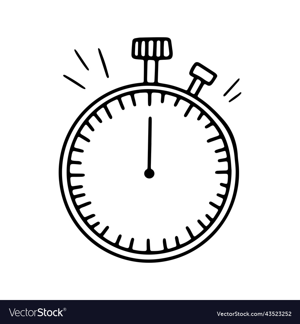 Hand drawn stopwatch timer quick Royalty Free Vector Image