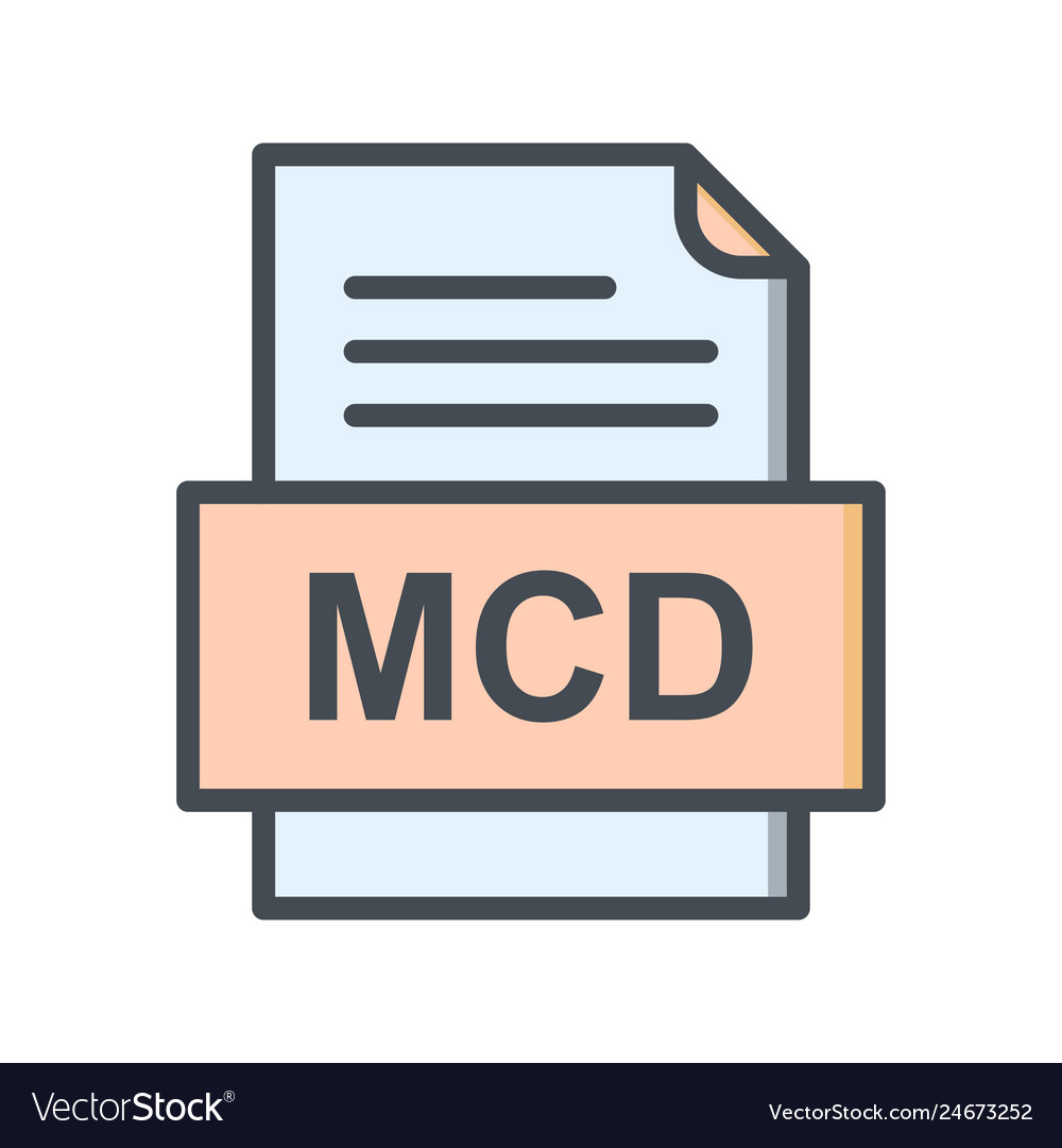 Mcd file document icon Royalty Free Vector Image