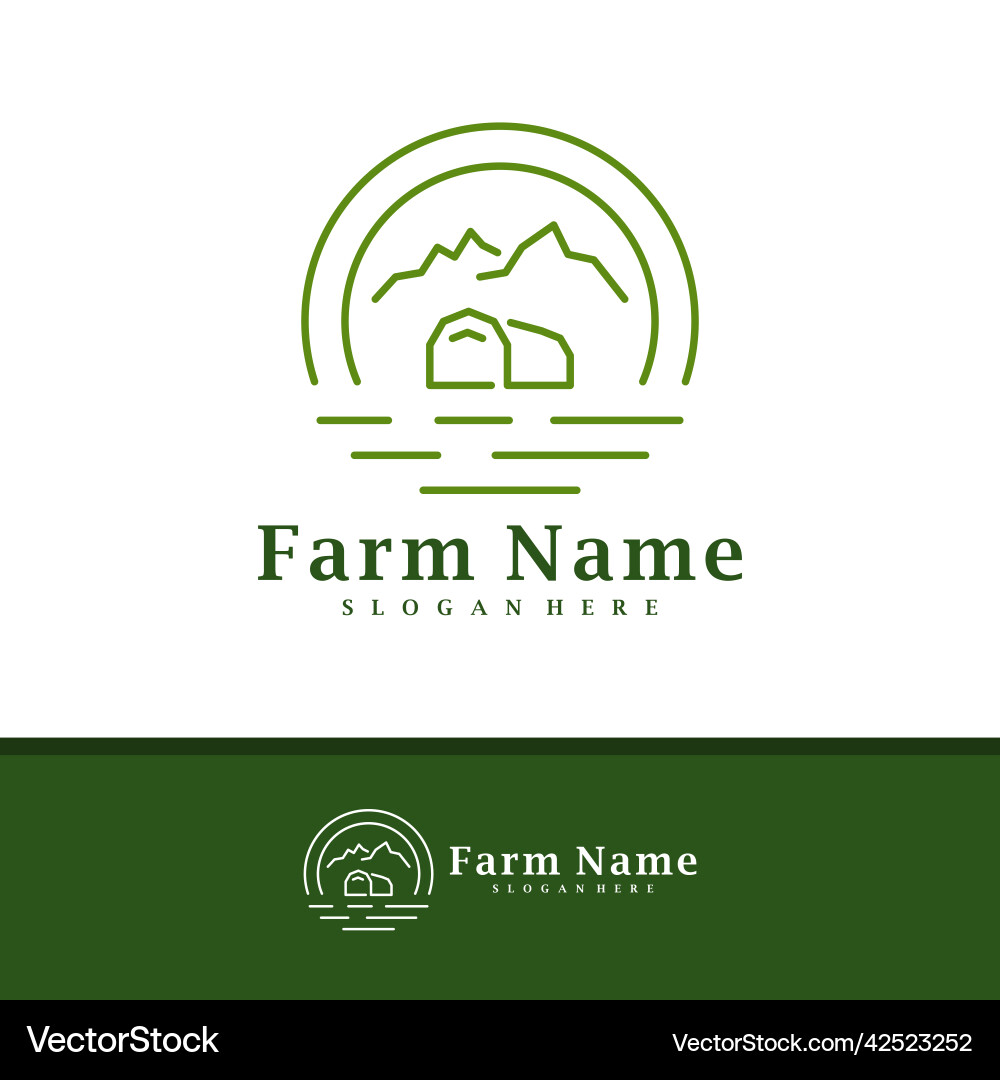 Nature farm logo design creative farm logo Vector Image