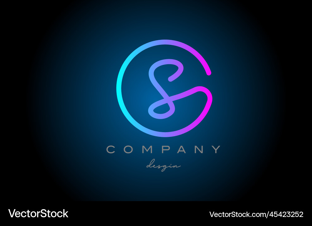 Pink s alphabet letter logo icon design Royalty Free Vector