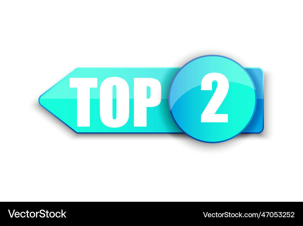 Top 2 small logo blue winner sticker two tape Vector Image