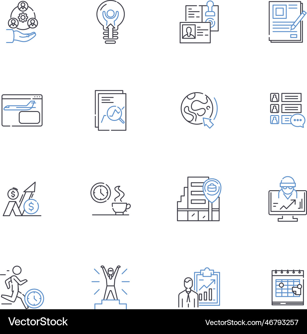 Appreciation line icons collection gratitude Vector Image