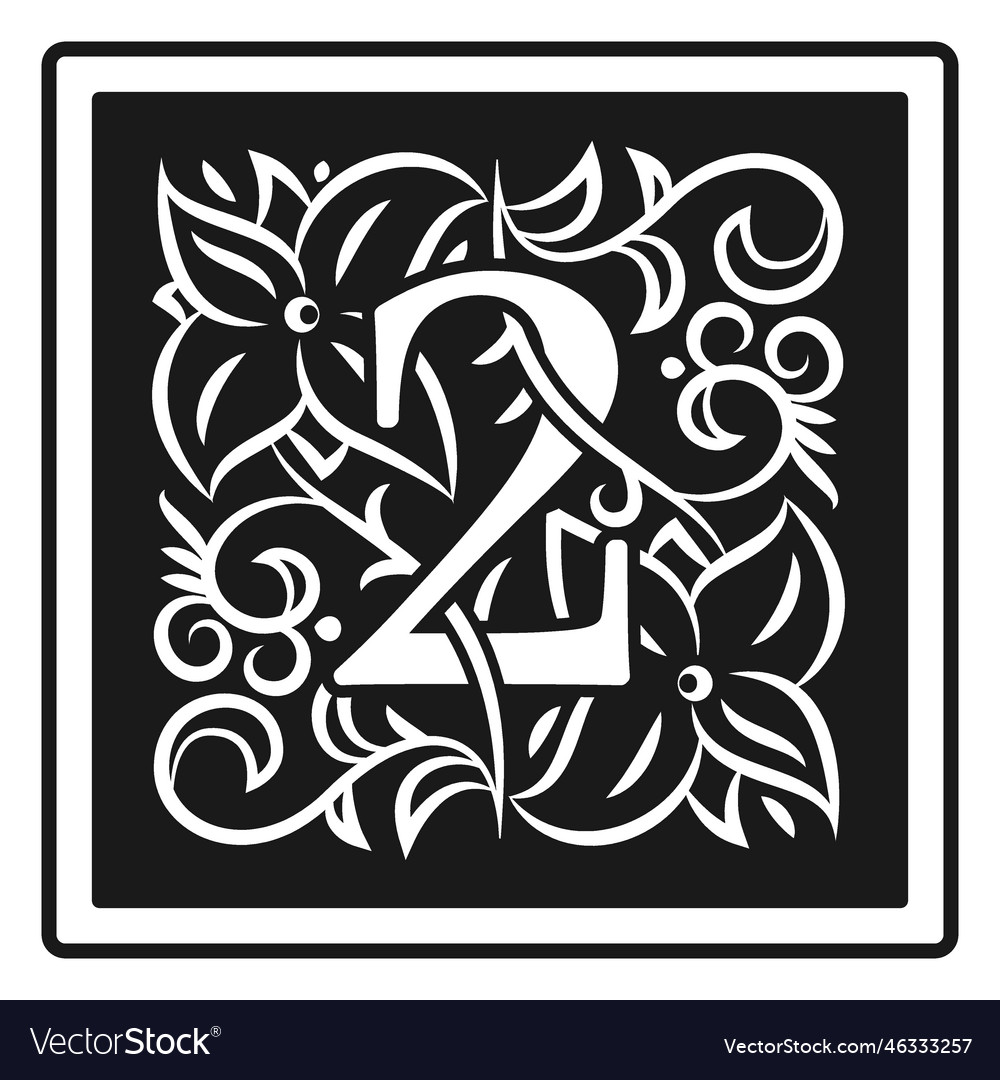 Art nouveau 2 number Royalty Free Vector Image Art nouveau 2 number Royalty Free Vector Image