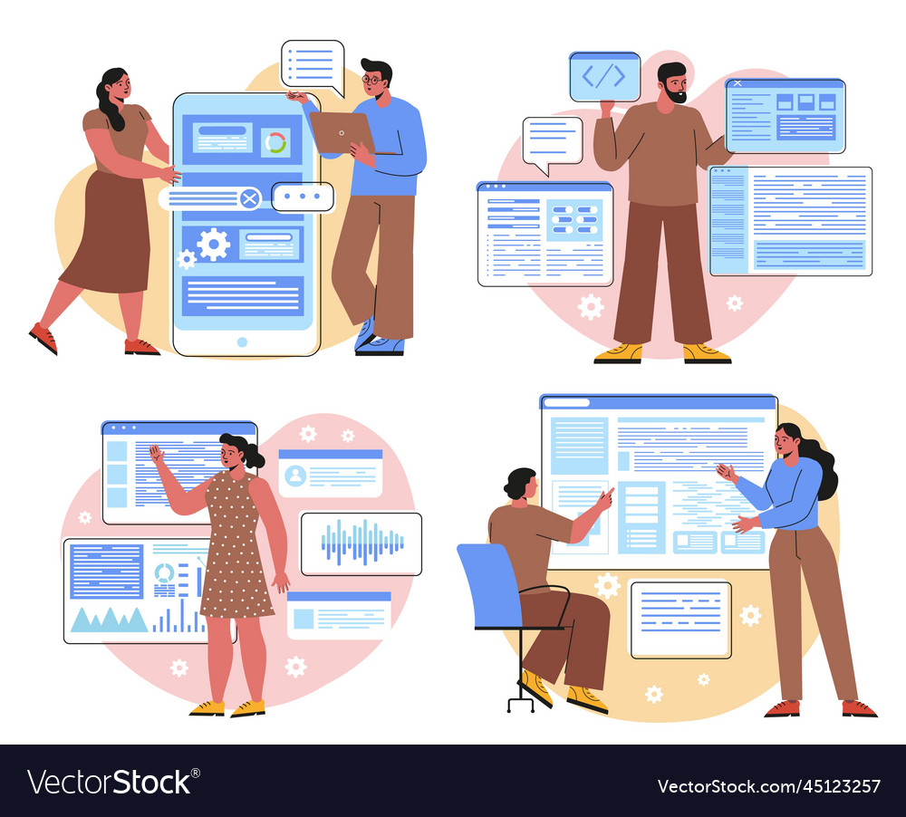 Concept of software development Royalty Free Vector Image