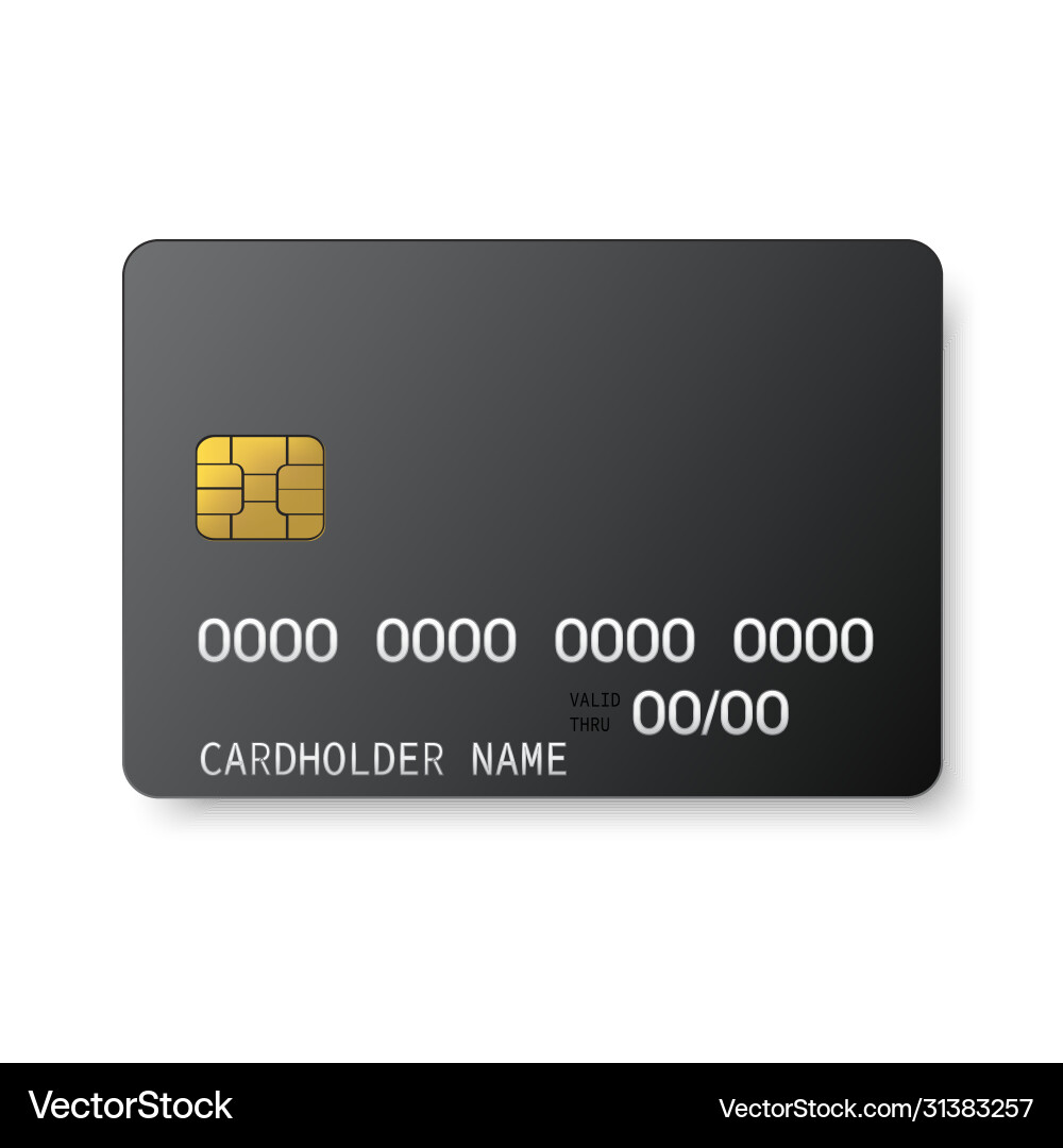 Credit plastic card with emv chip mock up Vector Image