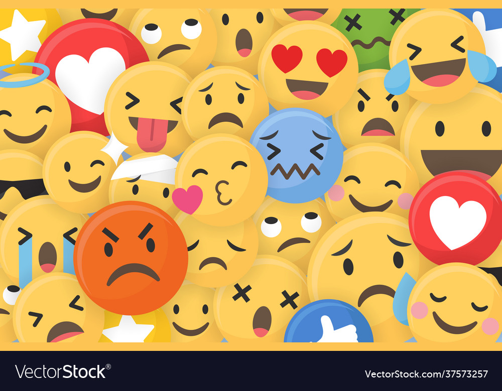 Emoji patterned background Royalty Free Vector Image