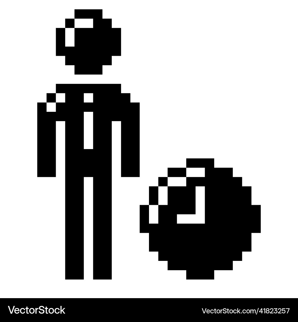 Employee pixel art business icon Royalty Free Vector Image