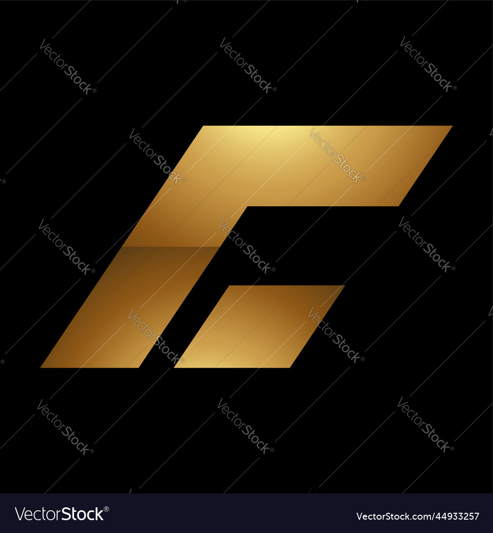 Golden letter c symbol on a black background Vector Image