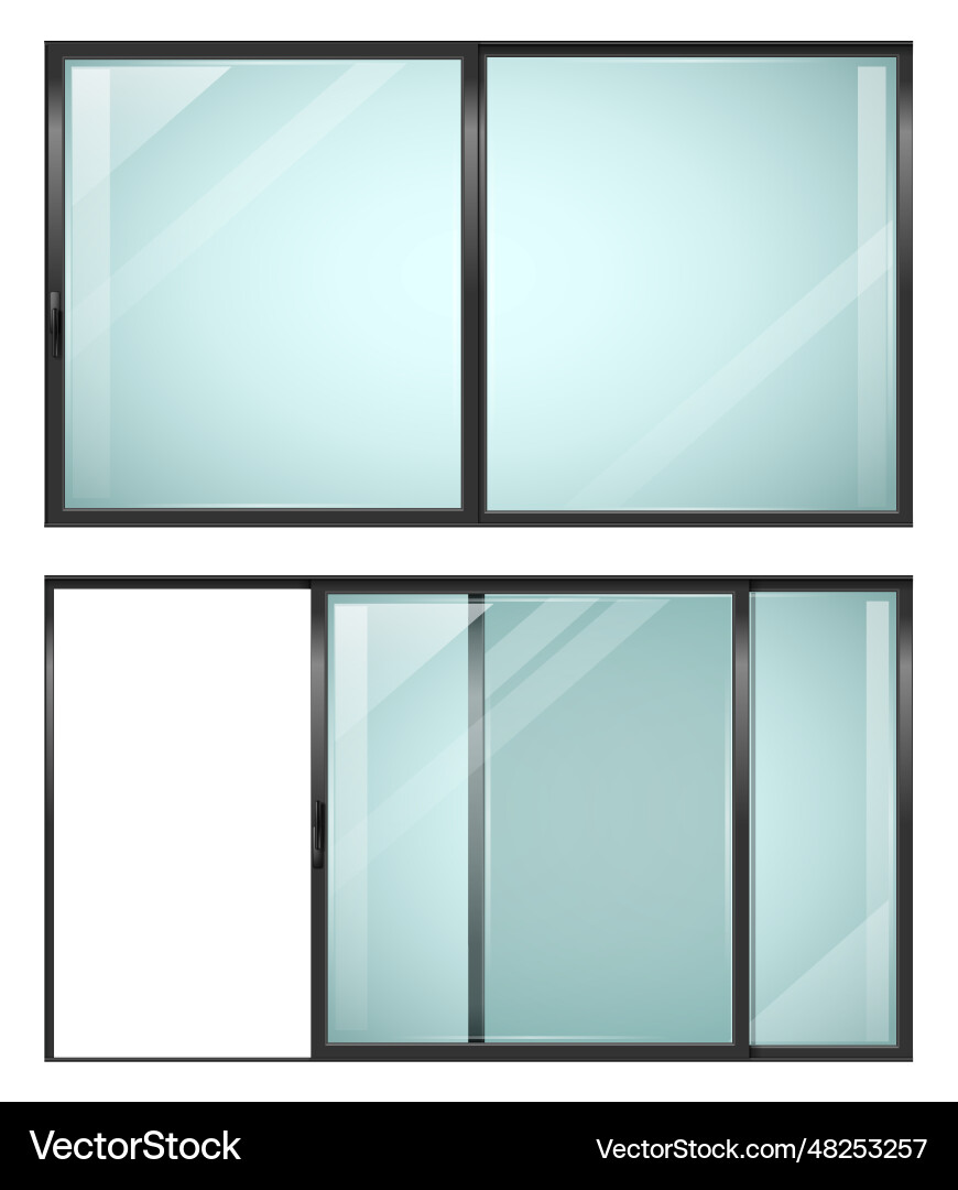 Modern sliding metal black door Royalty Free Vector Image