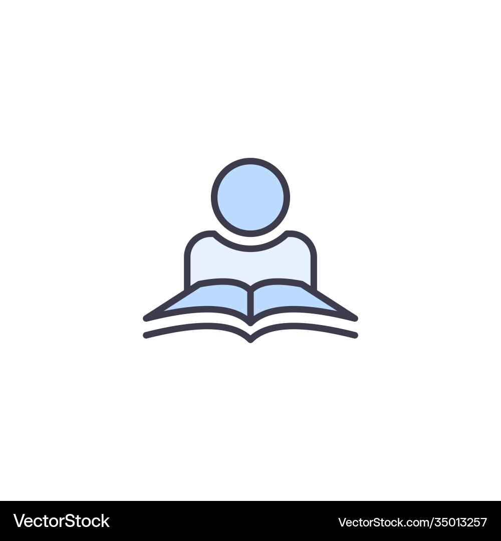 People reading book icon symbol isolated on white Vector Image