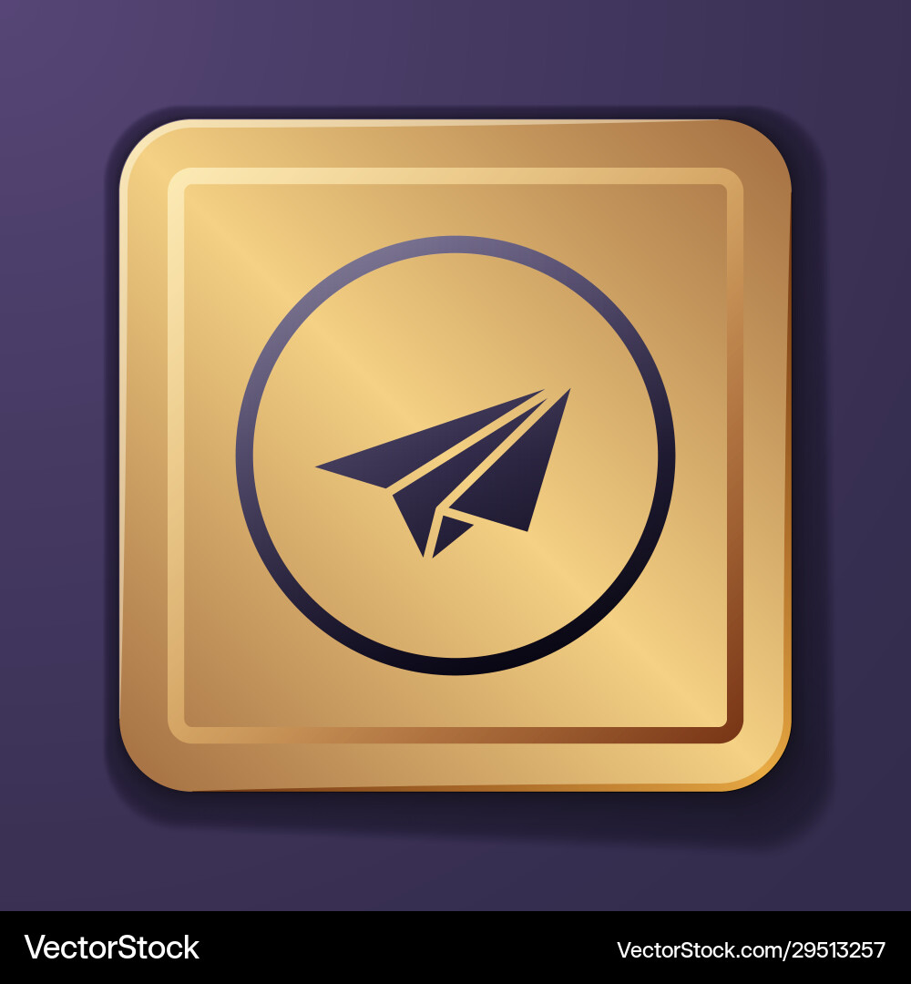 Purple paper plane icon isolated on Royalty Free Vector