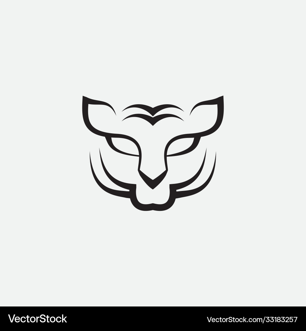 Tiger face black modern line minimalist logo Vector Image