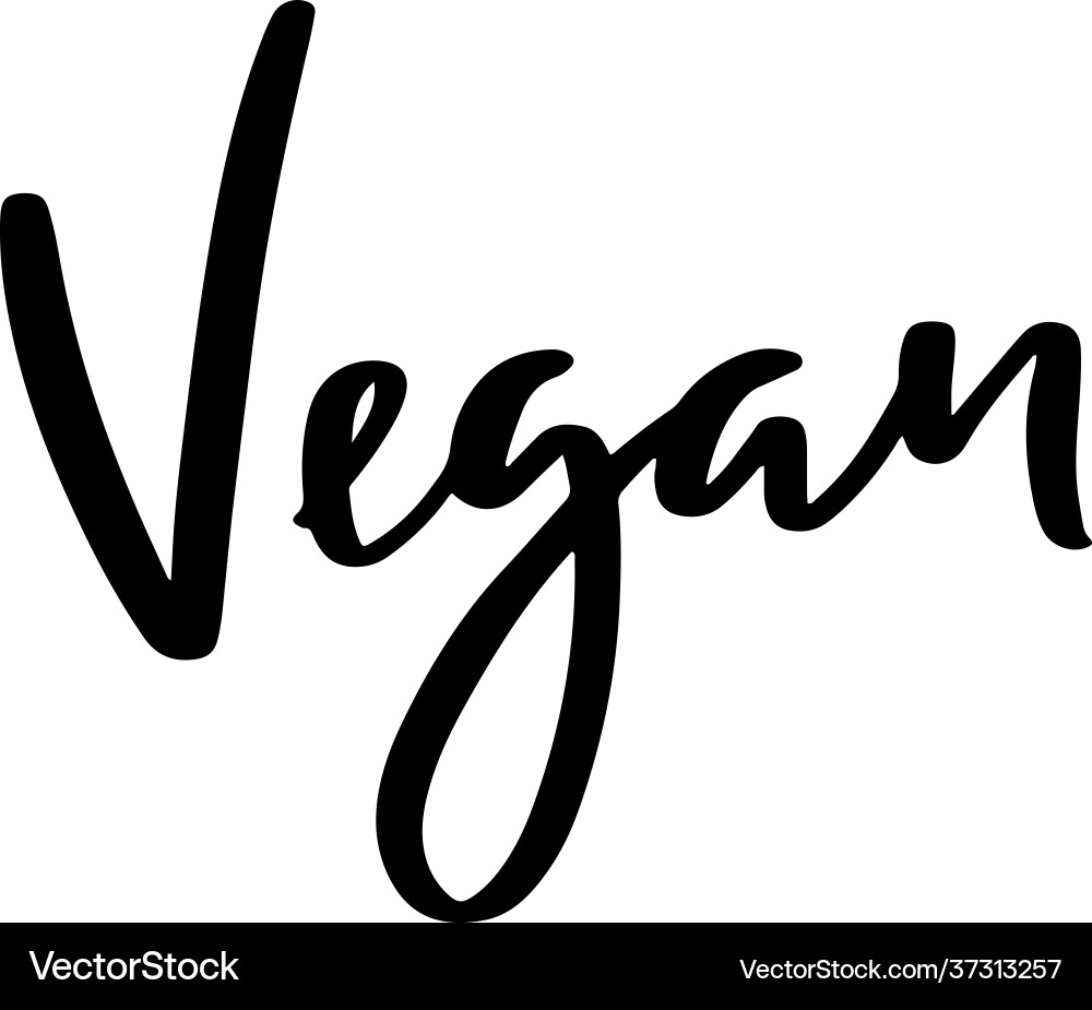 Vegan lettering modern brush calligraphy Vector Image