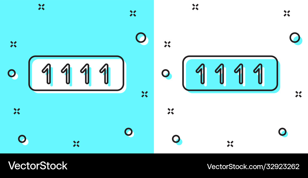 Black line password protection and safety access Vector Image
