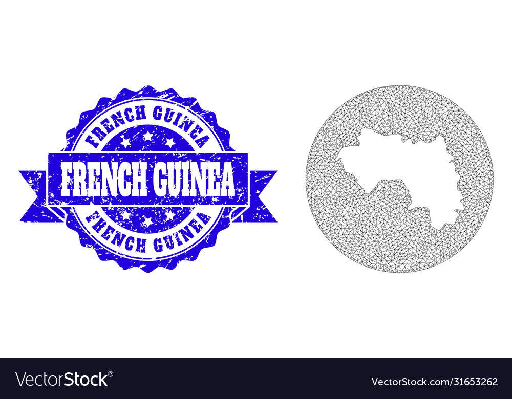 Carcass mesh circle stencils map french guinea Vector Image Carcass mesh circle stencils map french guinea Vector Image