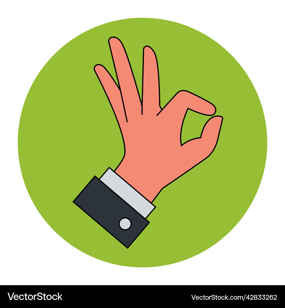 Gesture with your hand and show approx all right Vector Image