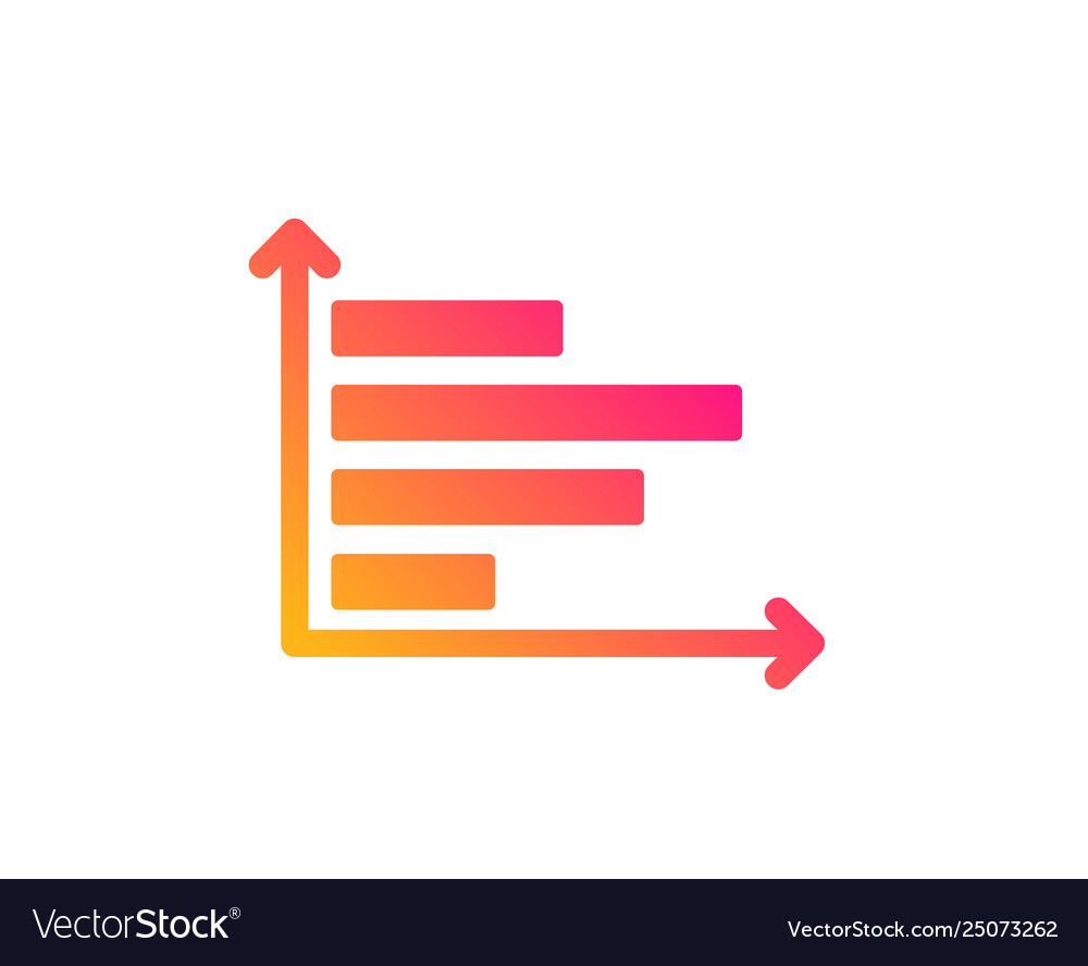 Horizontal chart icon column graph sign Royalty Free Vector