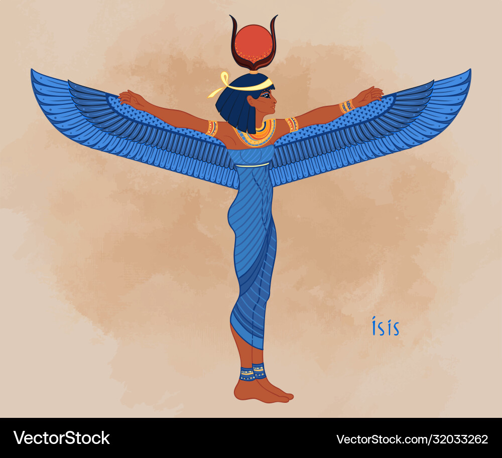 Isis goddess life and magic in egyptian Royalty Free Vector