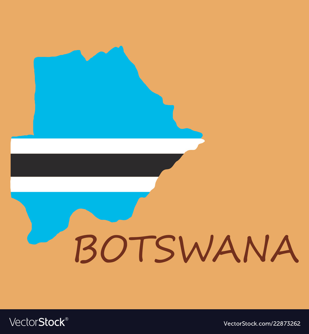 Map flag botswana Royalty Free Vector Image - VectorStock