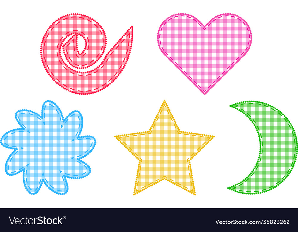 Set cute checkered forms Royalty Free Vector Image