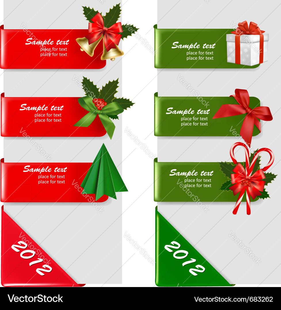 Set winter color christmas signs Royalty Free Vector Image
