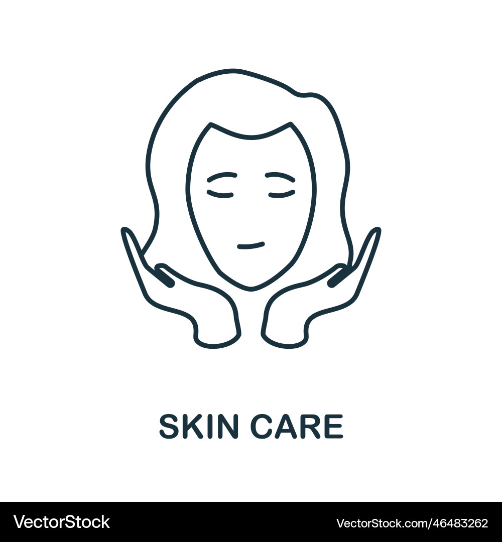 Skin care line icon simple element from care Vector Image