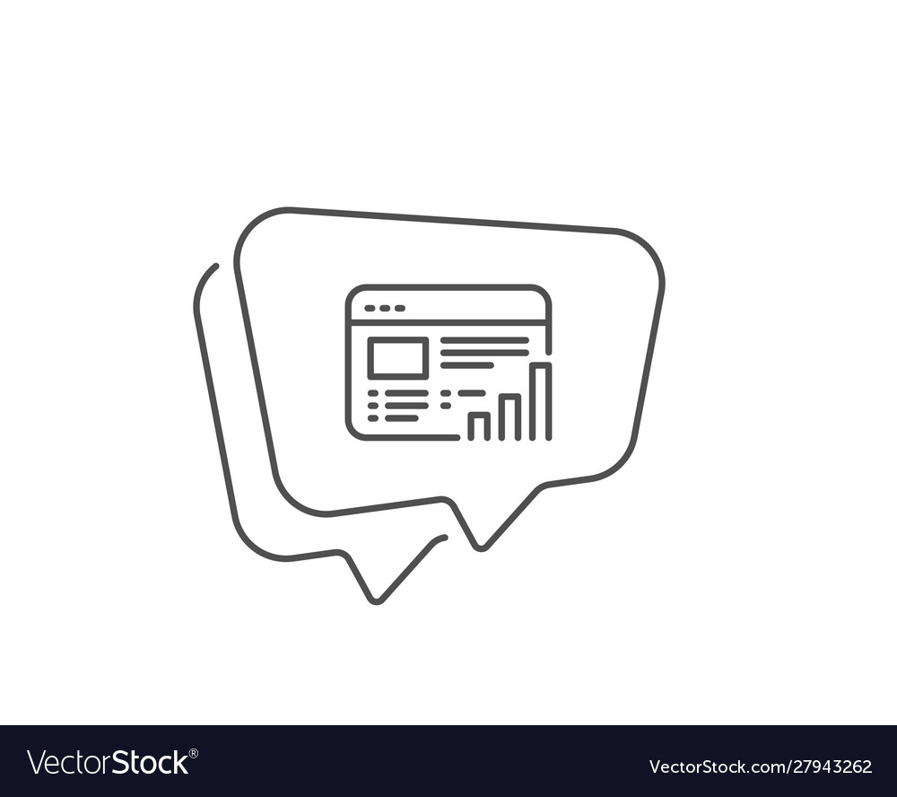 Web report line icon column graph sign Royalty Free Vector
