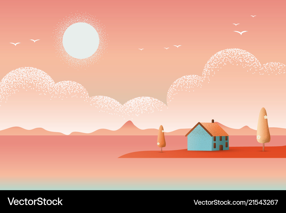 A relaxing vacation house at the beach Royalty Free Vector