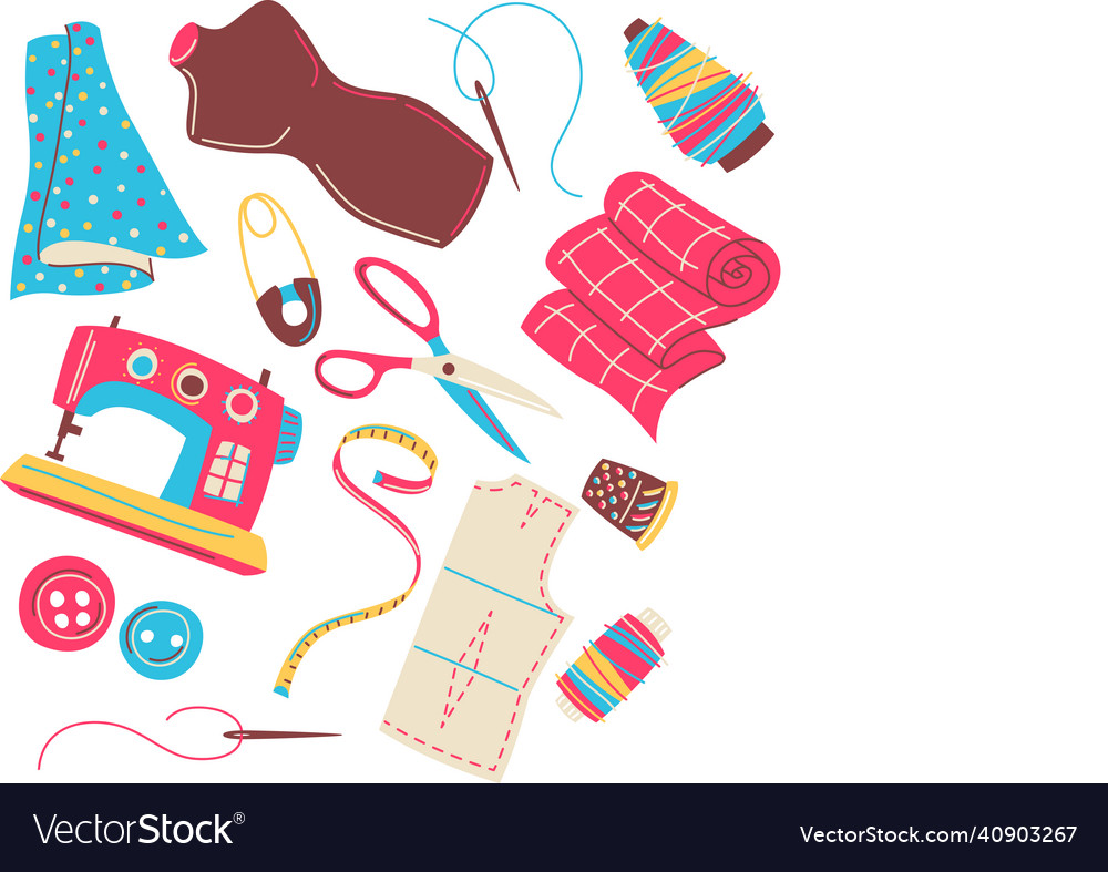 Background with needlework sewing items Royalty Free Vector
