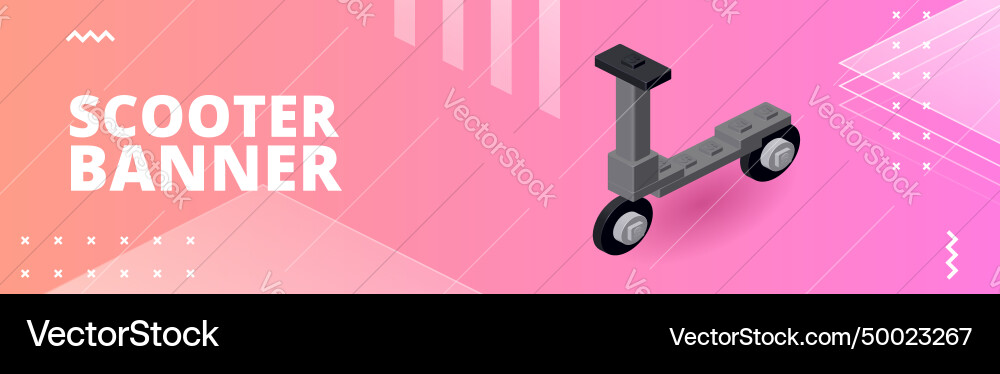 Banner with kick scooter for printing and design Vector Image