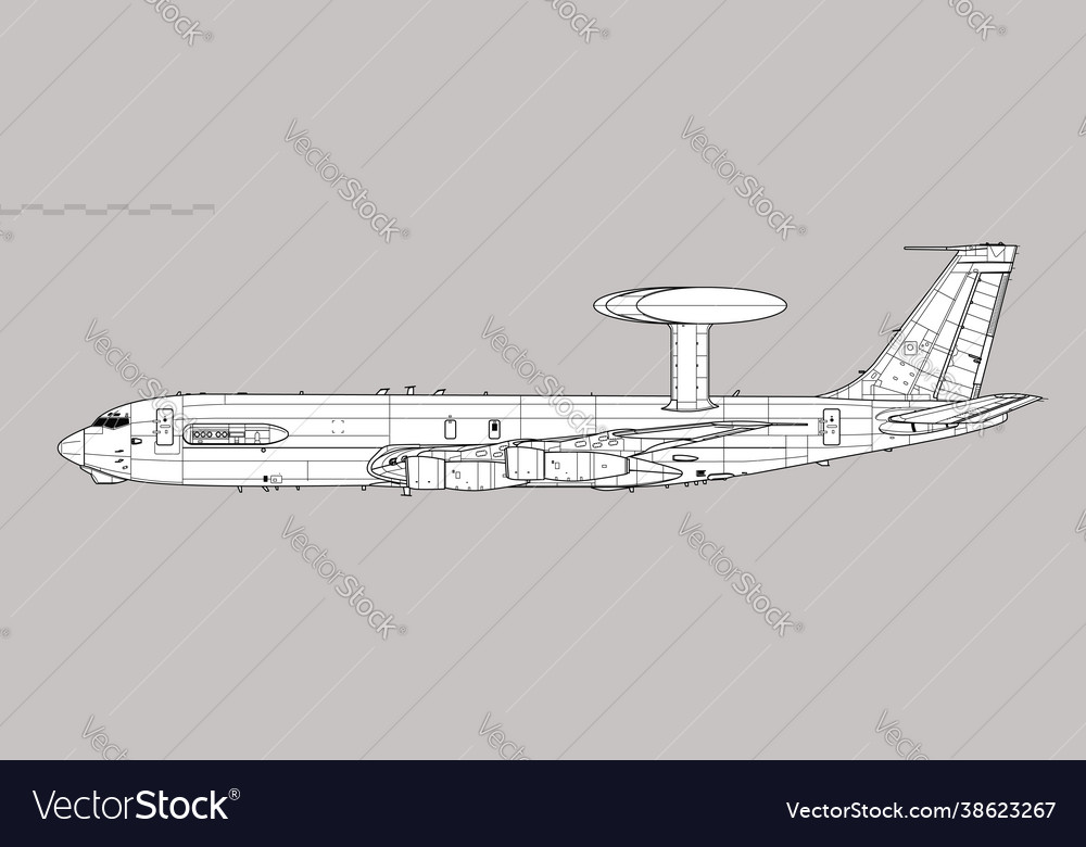 Boeing e-3a sentry Royalty Free Vector Image - VectorStock