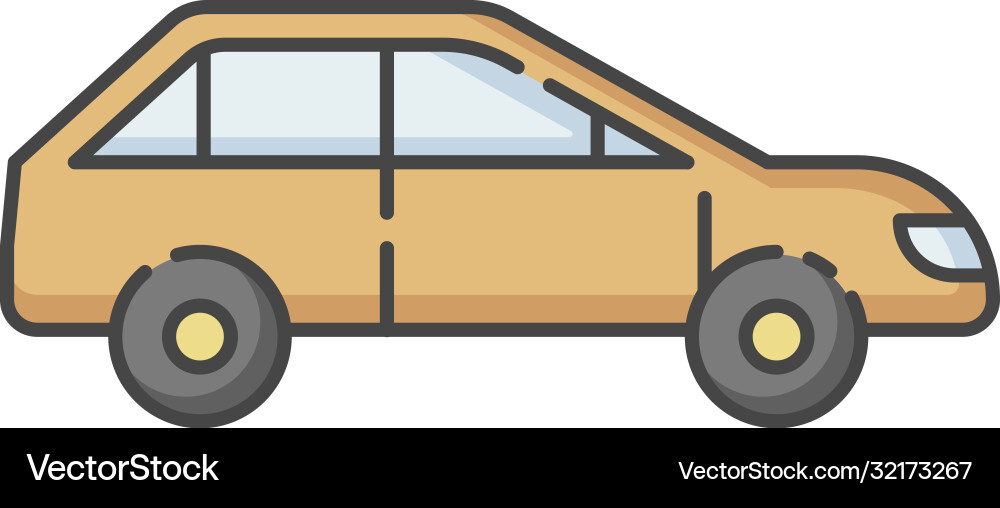 Car side view rgb color icon Royalty Free Vector Image