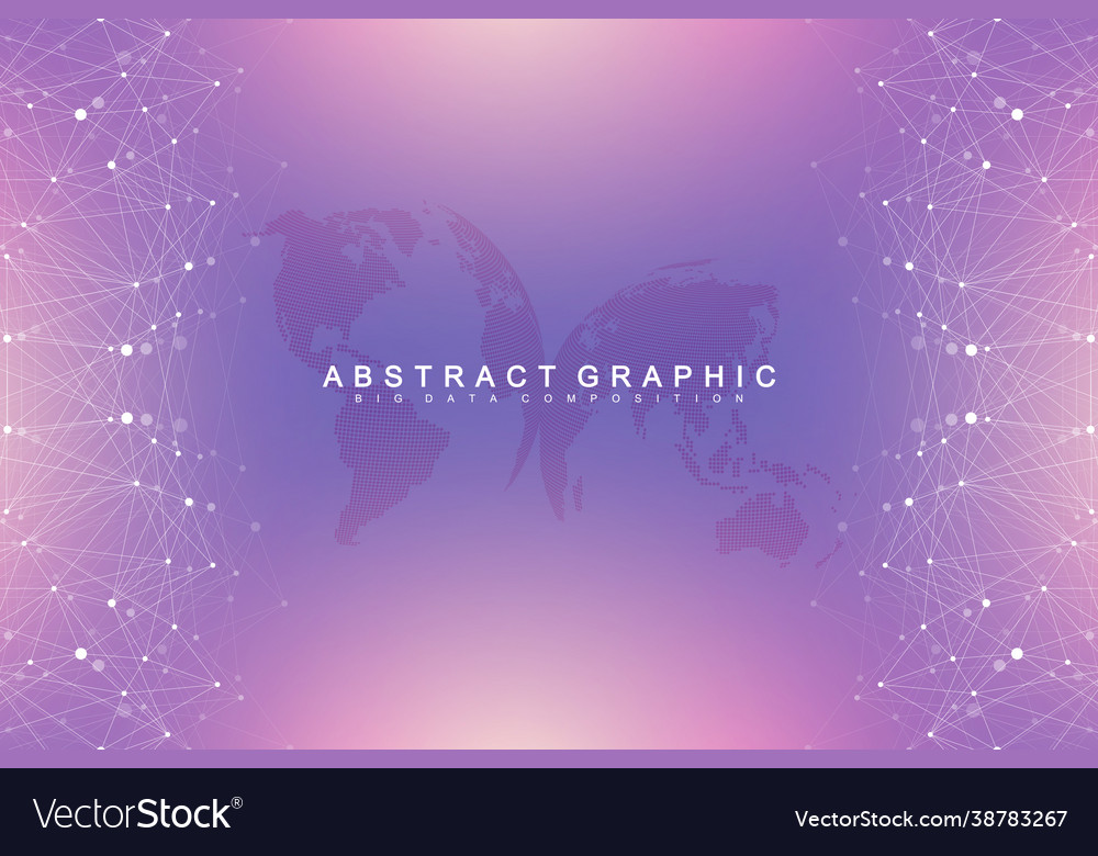 Digits Abstract Background With Connected Line Vector Image 5374