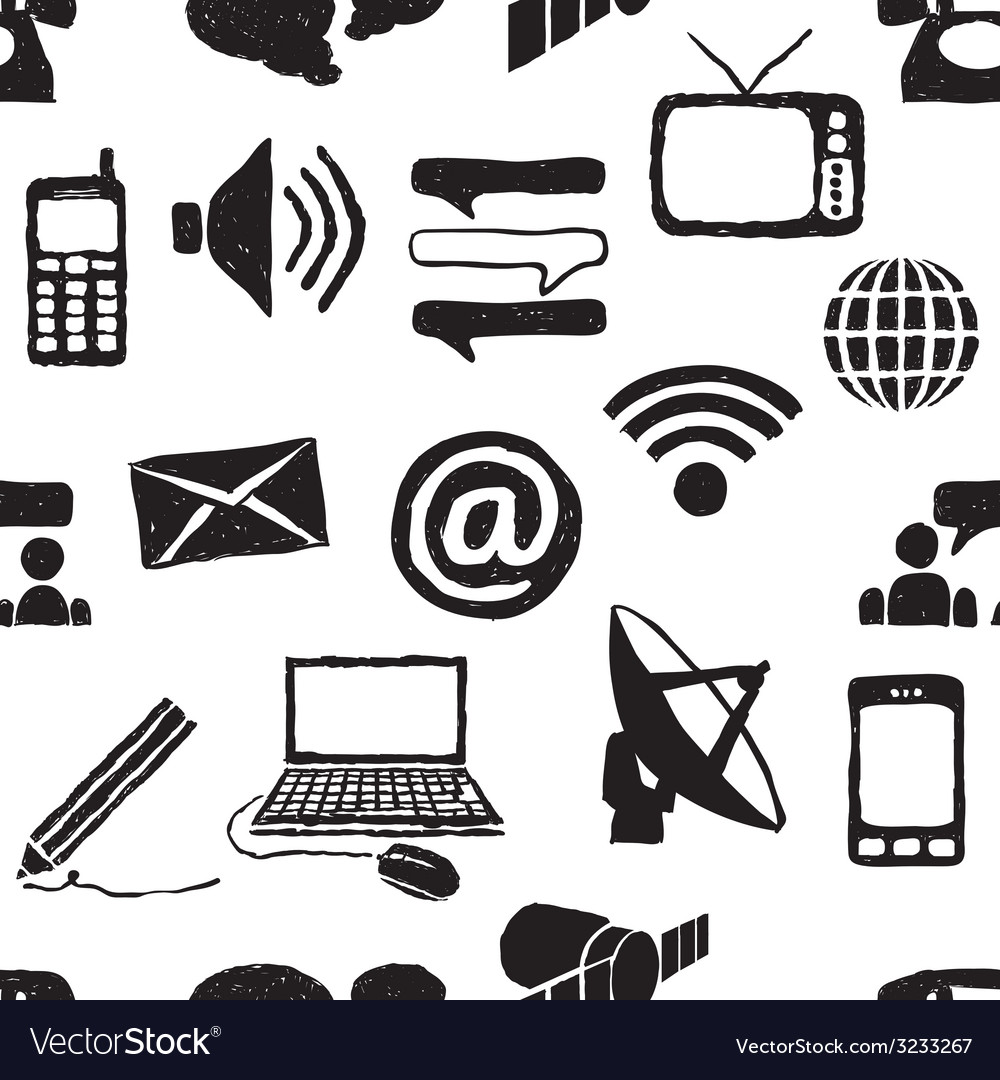 Doodle seamless communication pattern Royalty Free Vector