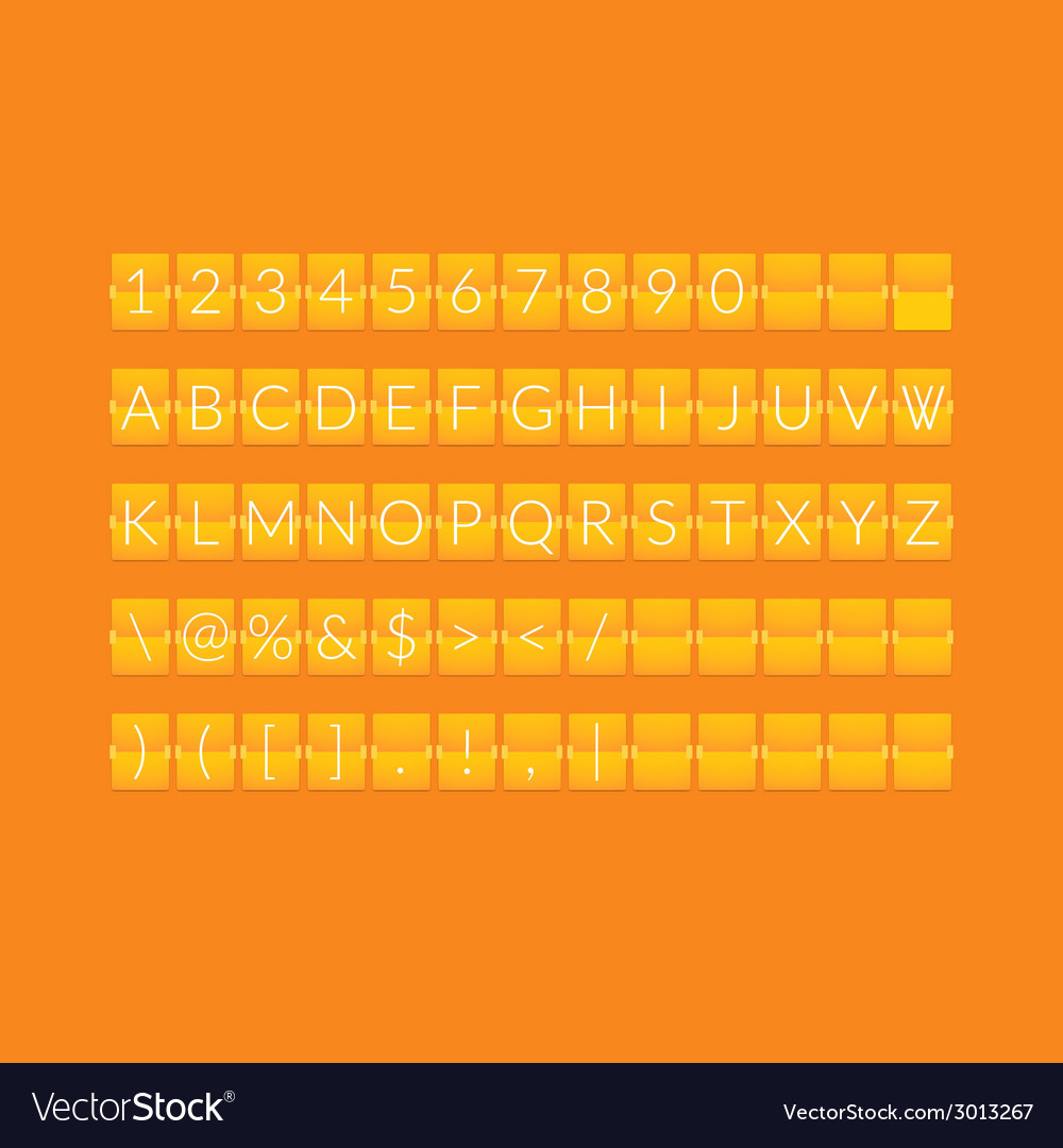 Flat orange paper countdown timer Royalty Free Vector Image
