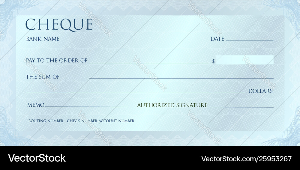 Luxury silvet cheque template with vintage Vector Image
