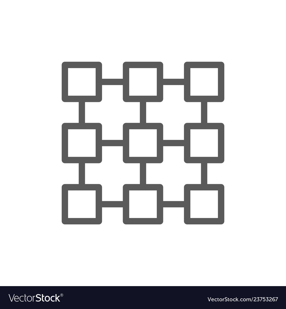 Matrix interconnected system blockchain Royalty Free Vector