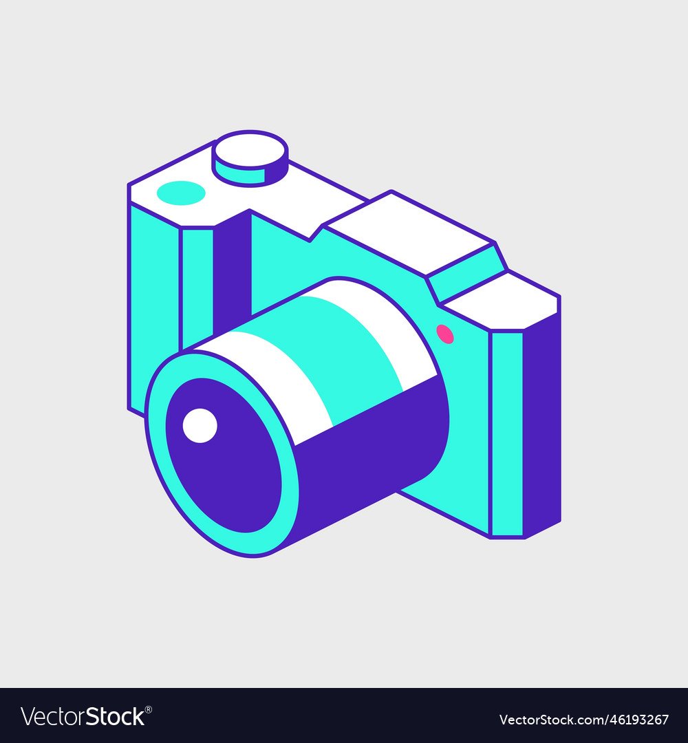 Mirrorless camera isometric Royalty Free Vector Image