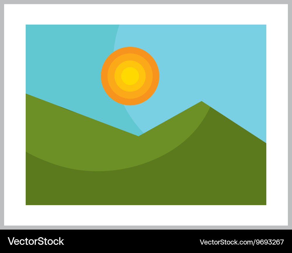 Nice landscape on picture isolated icon Royalty Free Vector