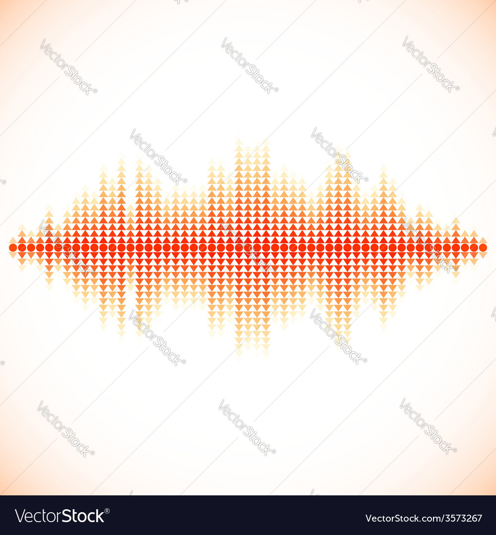 Red sound waveform with triangular arrows Vector Image